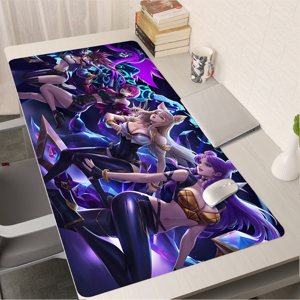 LOL KDA ALL OUT K/DA Mouse Pad Gamer 3d 90x40cm Notbook Mouse Mat Gaming Mousepad Large Fashion ...