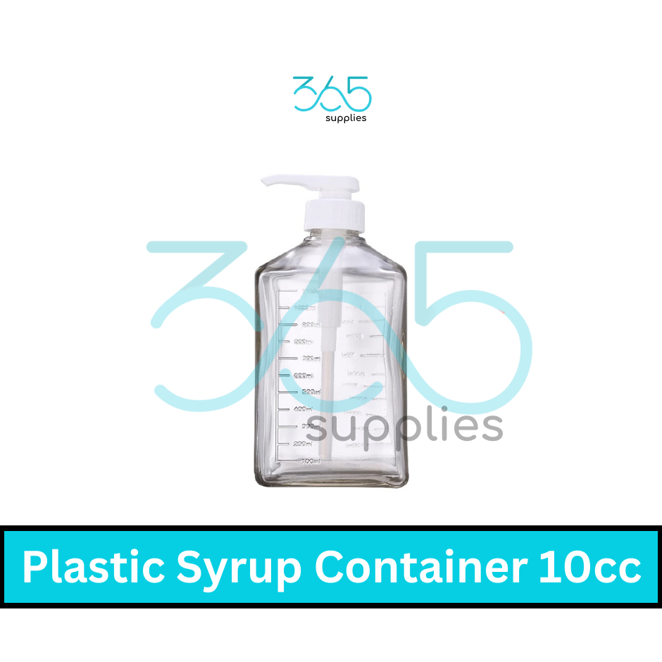 Plastic Syrup Container with Pump (10cc) For Sugar Syrup & Flavor Syrup ...