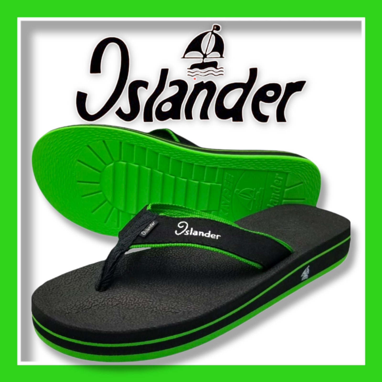 Islander 'Black/Green' Men's 100% Authentic and Original Colored ...