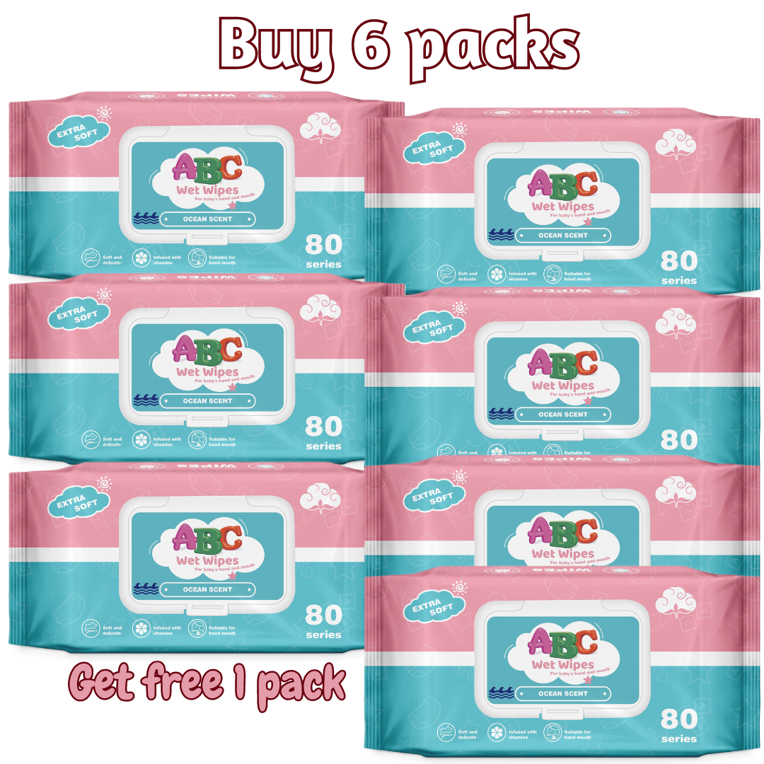 5 PACKS PLUS 1 PACK ABC BABY CARE SCENTED WET WIPES | Lazada PH