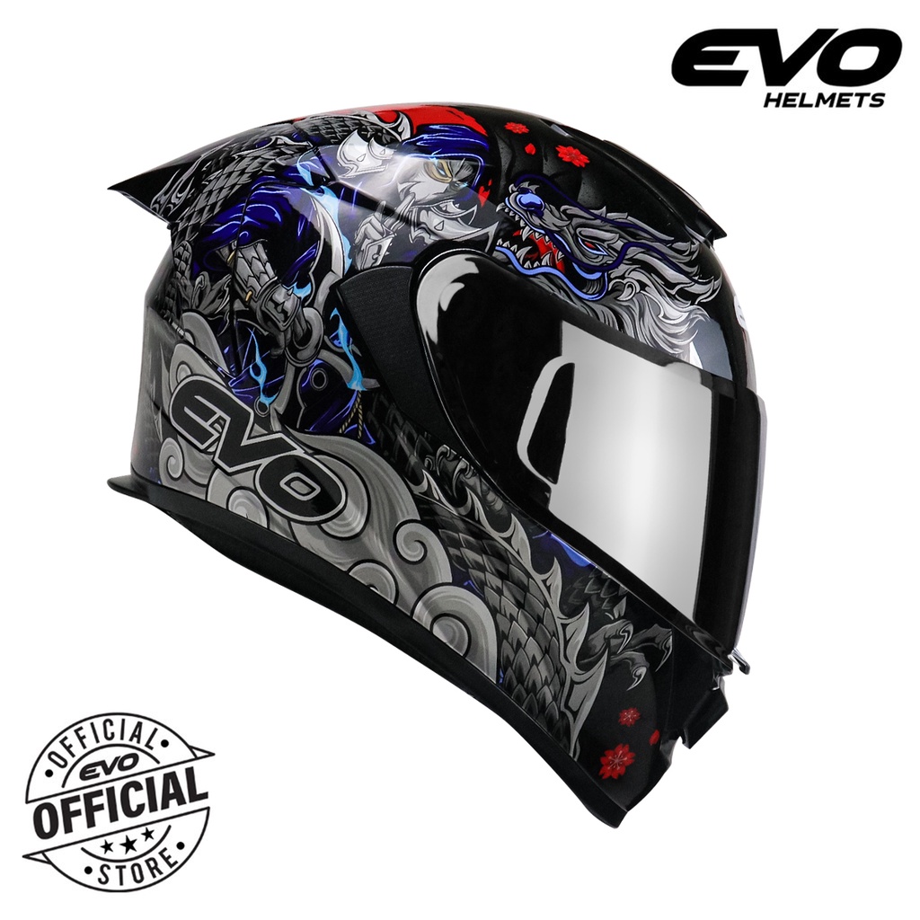 EVO Gt-Pro Shinobi Full Face Dual Visor Helmet With Free Clear Lens ...