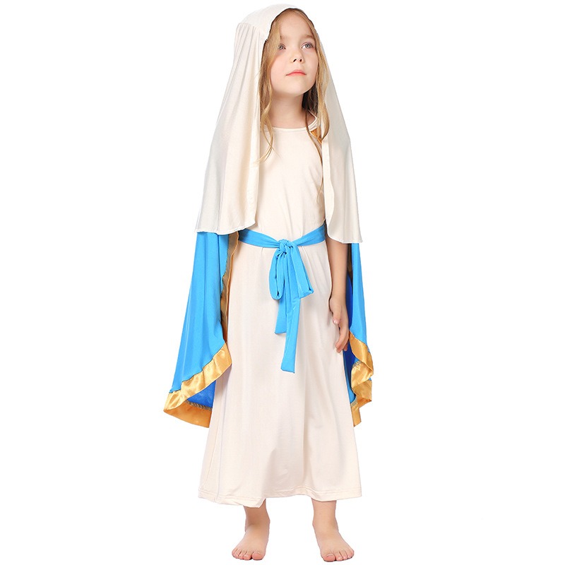Mama Mary Costume for Kids Mother Mary Cosplay Nativity Biblical Bible ...