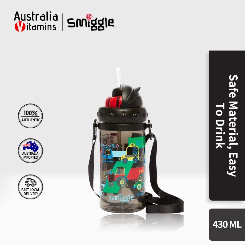 Smiggle Eastman Tritan Boy Black Water Carry Bottle For Ages 3+ 430ml | Lazada PH