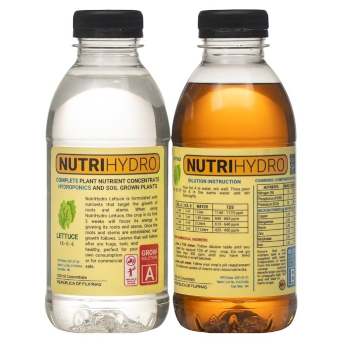 Lettuce Nutsol | NutriHydro Nutrient Solution Concentrate | Hydroponics ...