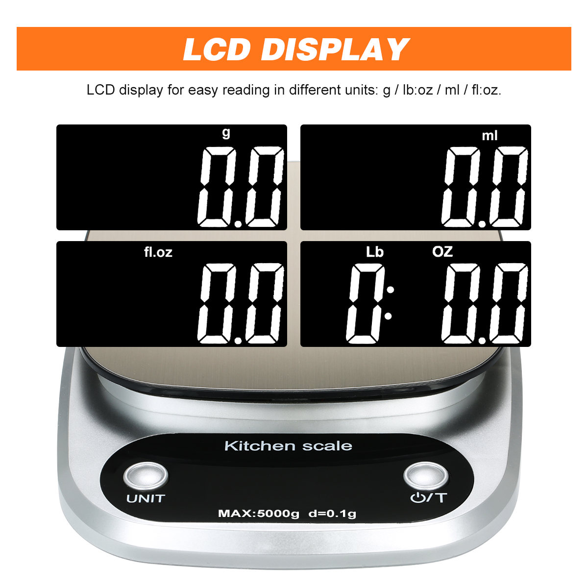 High Precision Digital Scale with Waterproof Surface 10kg/1g Portable ...