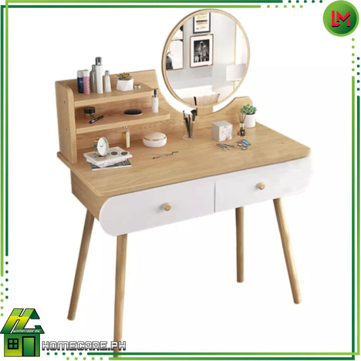 HOMECARE PH. Dressing Table Stool Bedroom Vanity Set Makeup Drawer Lock ...