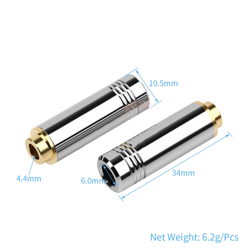 Female Jack Audio Plug Balanced Stereo Earphone 4.4mm 5 Pole Metal ...