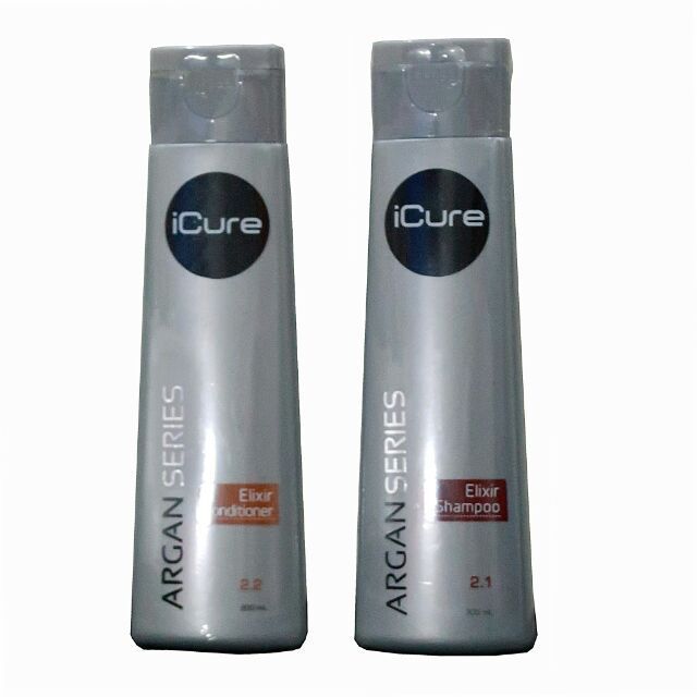 With Freebie iCure Elixir Argan Shampoo and Conditioner Set 300ml ...