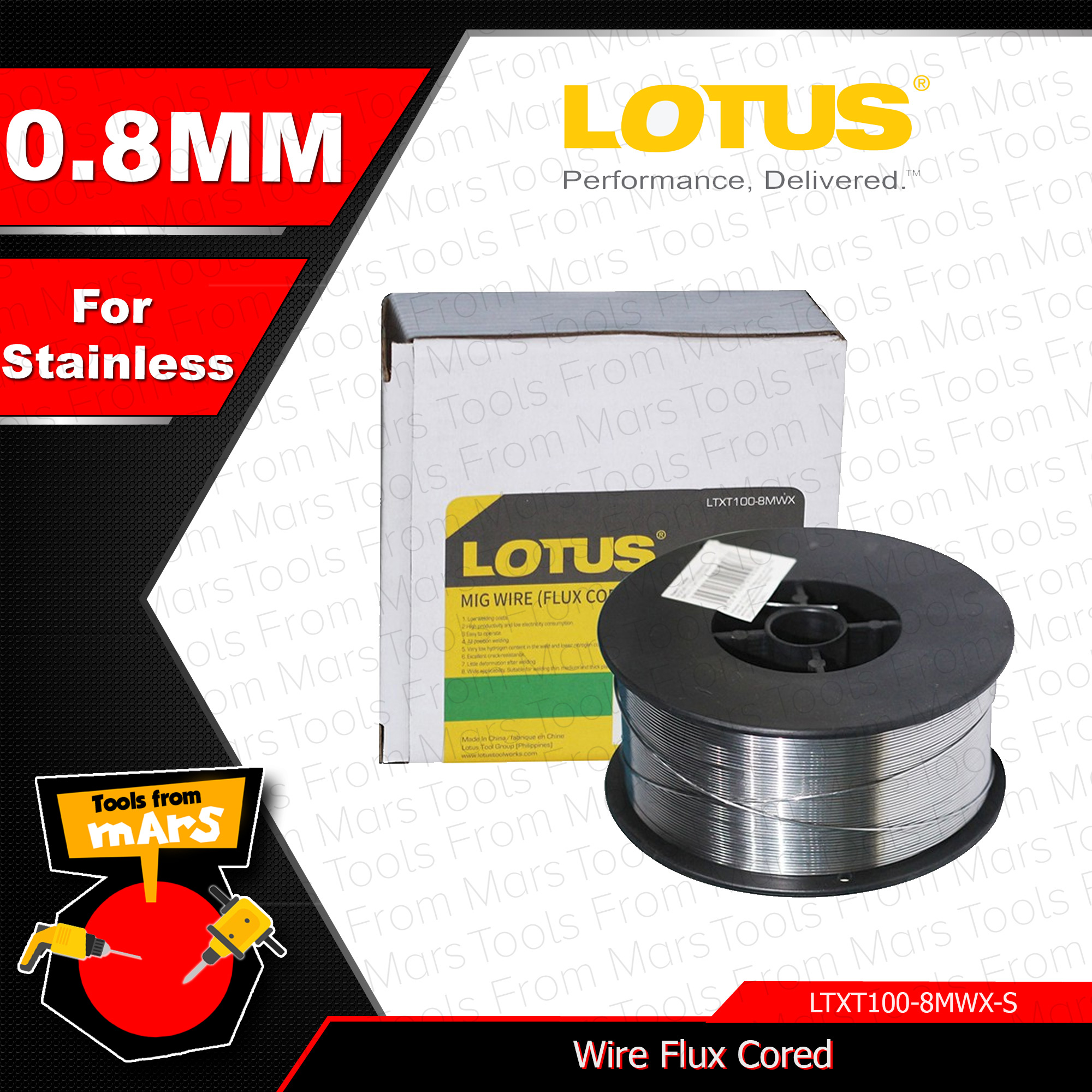 LOTUS Wire Flux Cored for Metal / STAINLESS MIG Welding 1KG 0.8mm ...