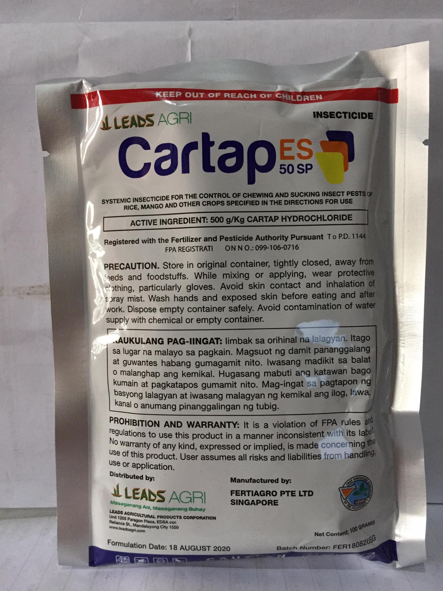 Leads Agri Cartap ES 50 SP 100gms | Lazada PH