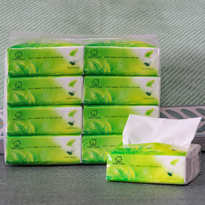 TREE CARE（10/20packs）1400sheet Organic green tea Facial Tissue Paper ...