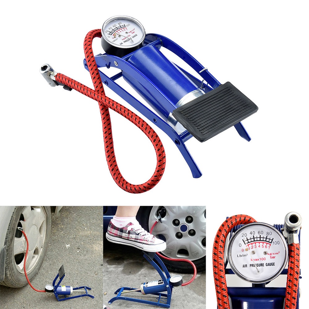 NEX Multi-Purpose Air Foot Pump High Pressure Portable Foot Tire Pump for Car/Bike/Ball/MTB ...
