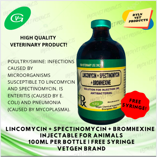Lincomycin + Spectinomycin + Bromhexine | 100 ML | VETGEN | Lazada PH