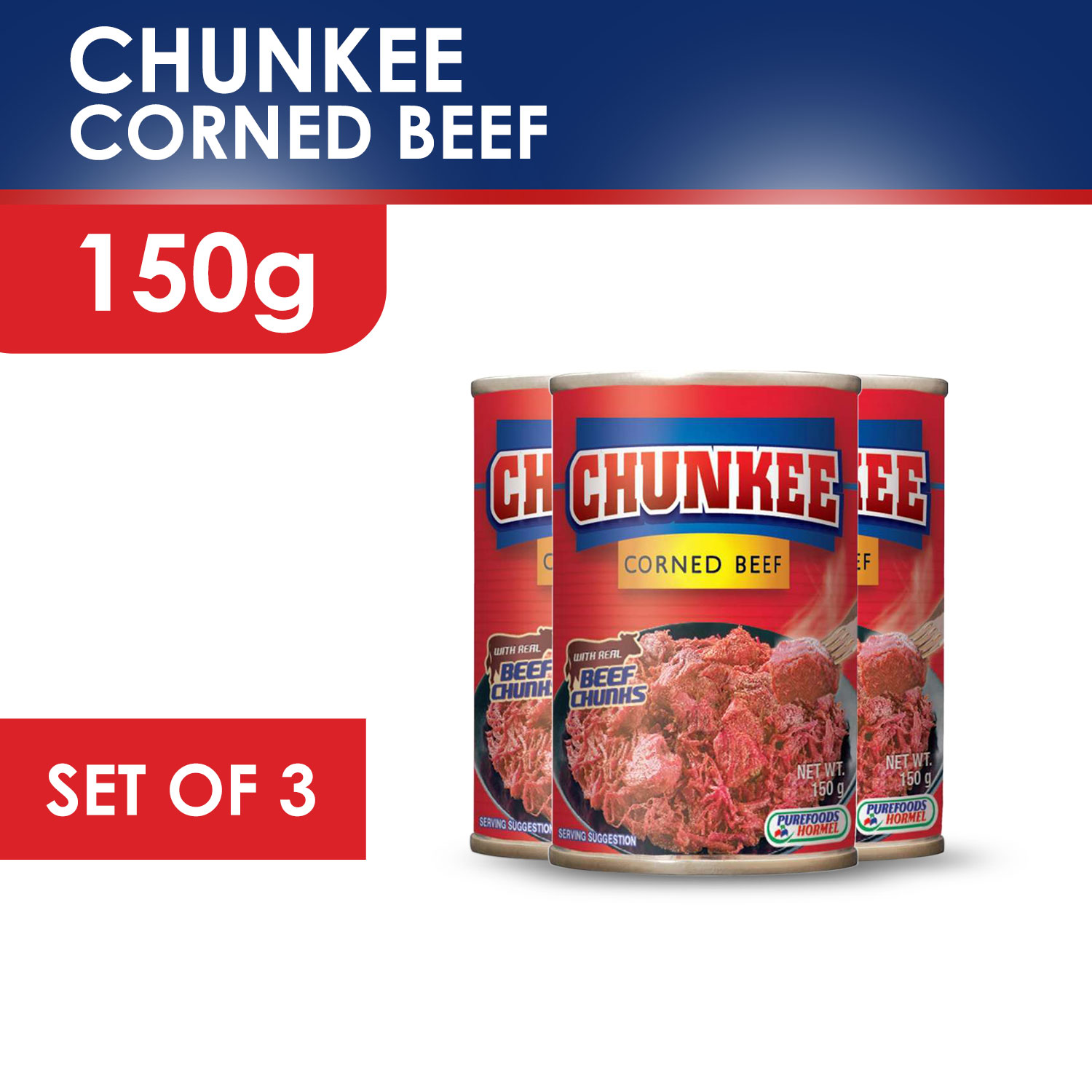 Purefoods Chunkee Corned Beef (150g) Set of 3 | Lazada PH
