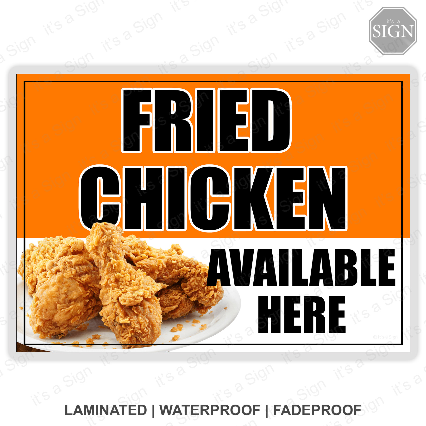 Friend Chicken Fastfood Store Sign - Laminated Signage Label - A4 / A3 ...