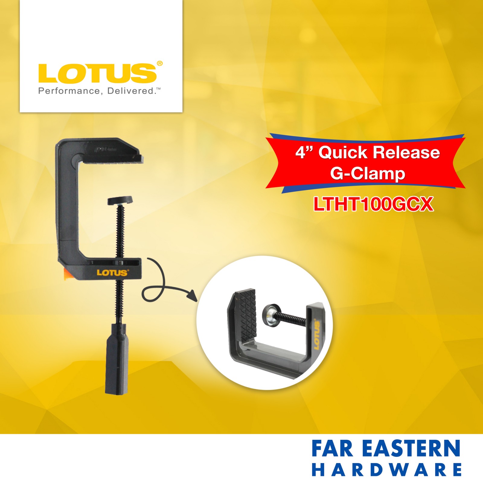 LOTUS Quick Release G-Clamp Wood C Clamp 4" LTHT100GCX LTHT | Lazada PH