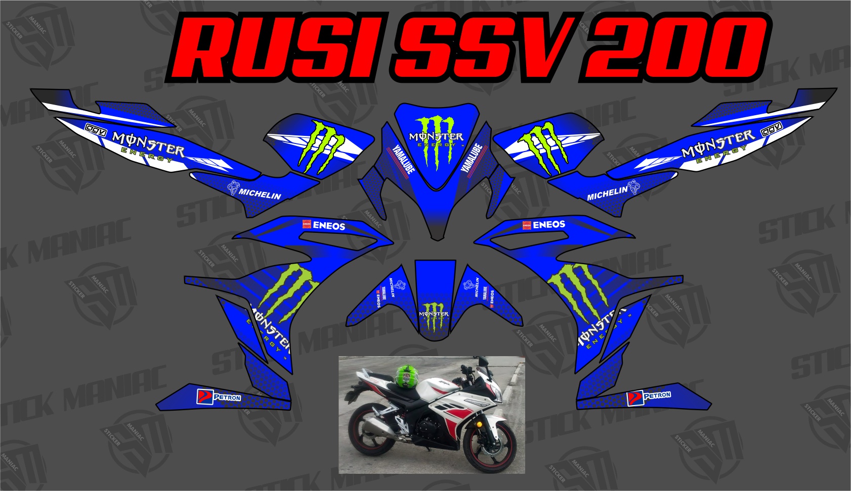 Rusi Gazelle, Rusi SS-V200 full body decals | Lazada PH