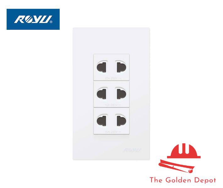 Royu 3 Gang Universal Outlet Set (Wide Series) | Lazada PH