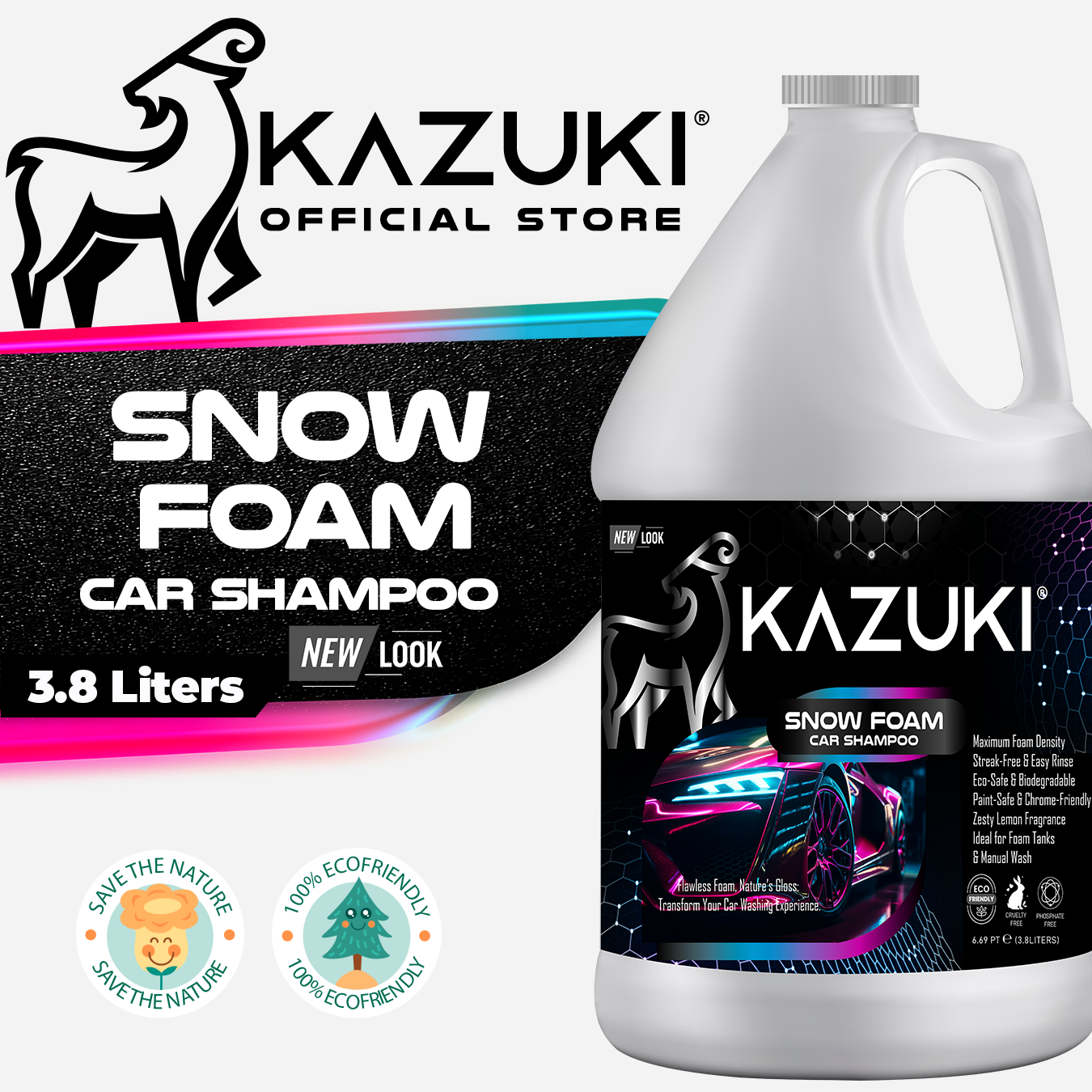 Kazuki Snow Foam Car Shampoo, Gentle Cleaning, High Lather, Safe for ...