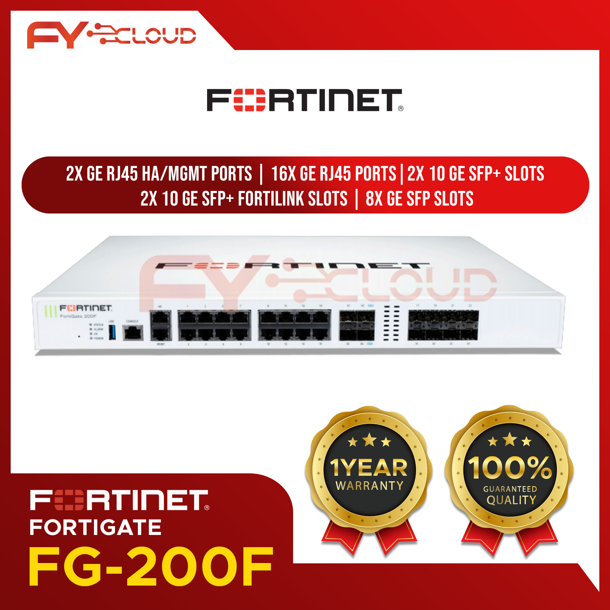 FG-200F Fortinet FortiGate-200F Firewall Network Security/Firewall ...