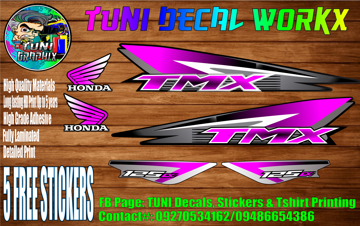 TMX 125 STOCK DECALS ( MAGENTA ) w/ freebies | Lazada PH