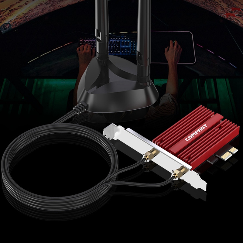 COMFAST CF-AX200 Plus 3000Mbps Dual Band PCI-E Wireless Adapter Bluetooth 5.0 2.4G/5GHz PCI ...