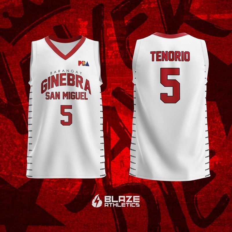 PBA Brgy. Ginebra Fully-sublimated White Jersey | Lazada PH
