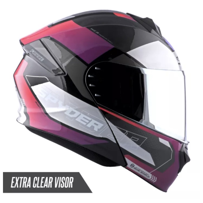 Spyder Modular Helmet with Dual Visor FORCE PD (FREE CLEAR VISOR)gMr ...
