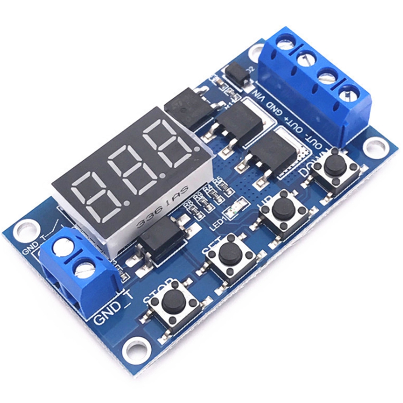 DC 12V 24V Dual MOS LED Digital Time Delay Relay Trigger Cycle Timer Delay Switch Circuit Board ...