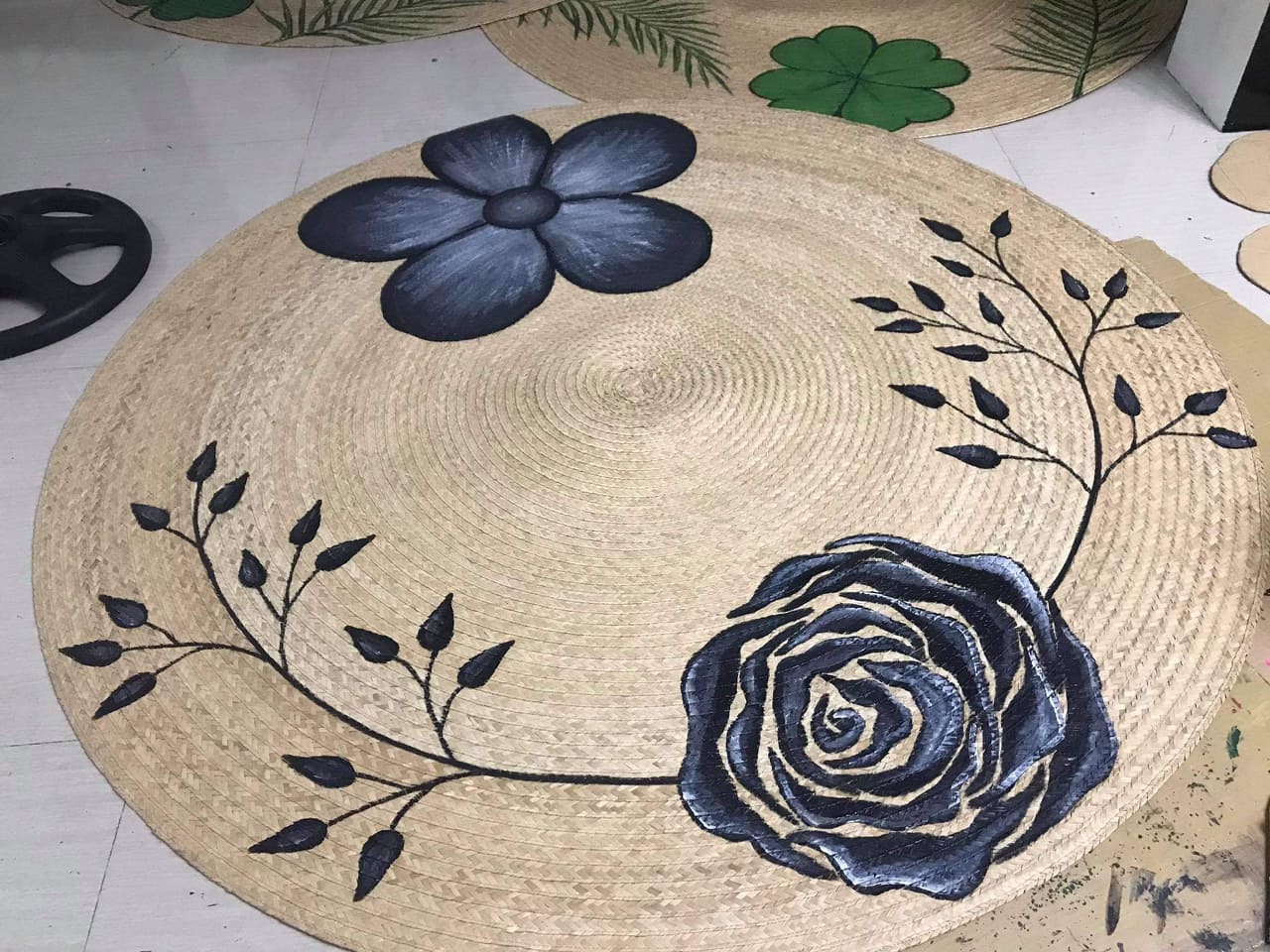 Quezon Handicrafts- Buri Mat / Native Mat - Painted - 48 / 60 inches ...