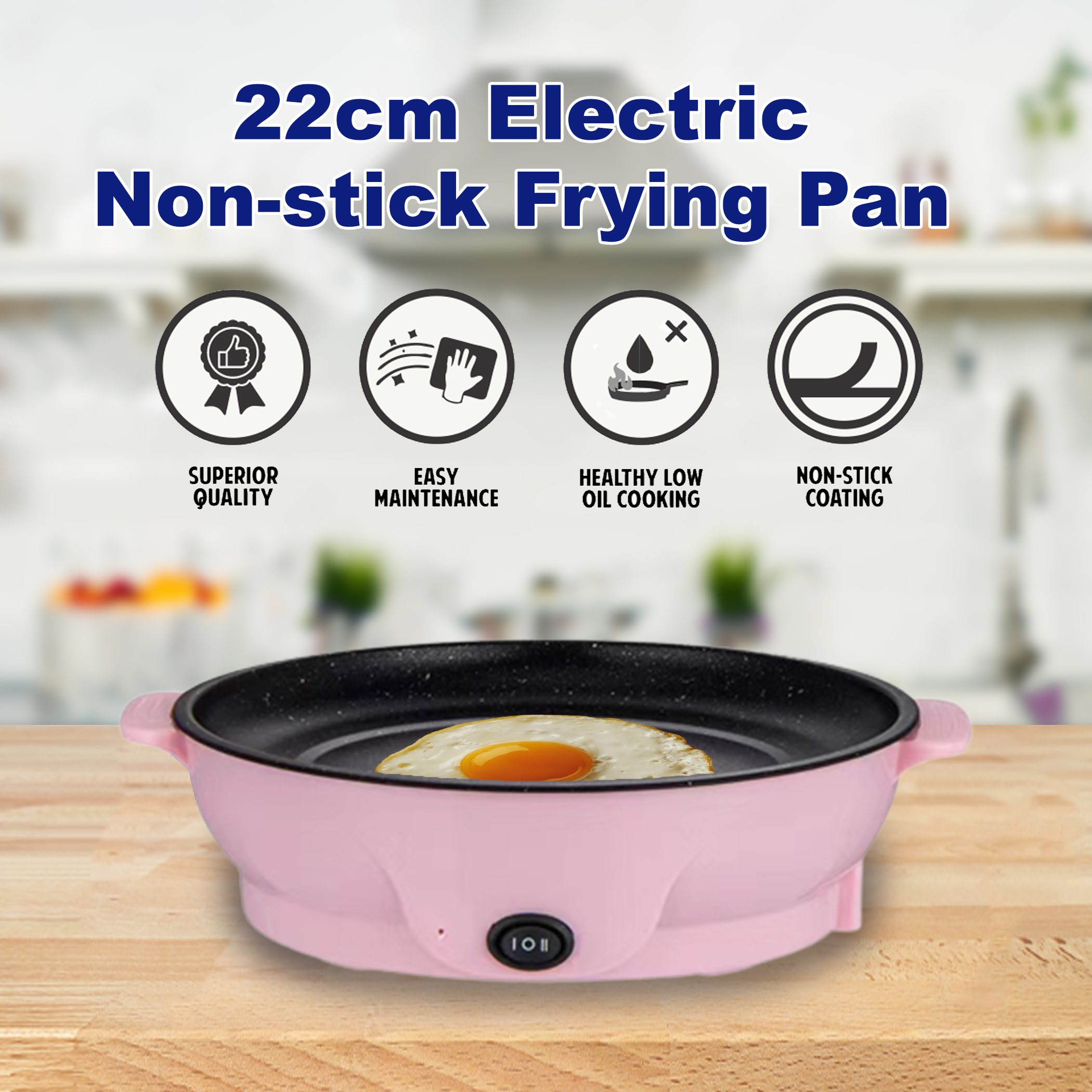 Electric pan NonStick multifunction pan 22cm BBQ party Korean Pan Fried ...