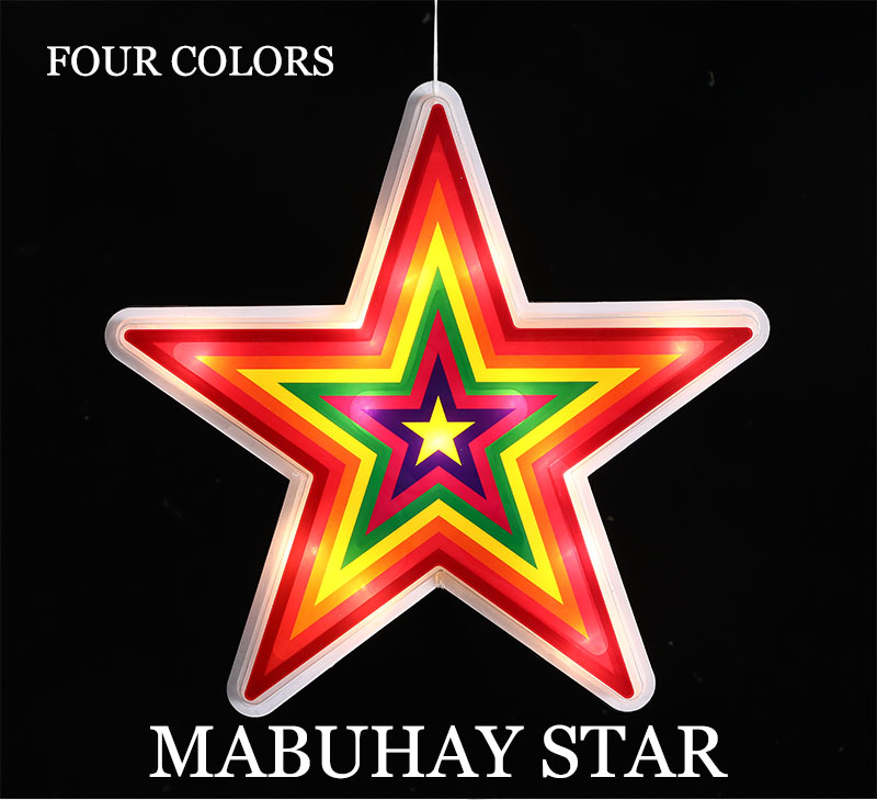 MABUHAY STAR Christmas Lights LED 41CM Five-pointed Star Decorative ...