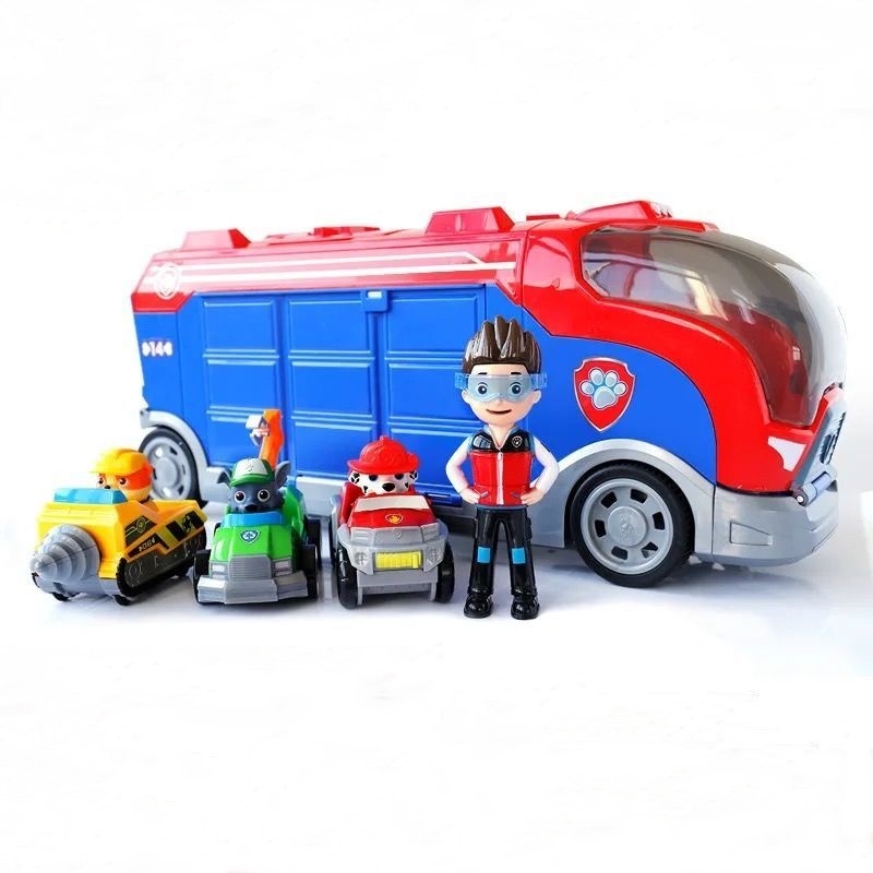 Patrol Bus With Music Car Big Truck Toy Dogs Rescue Team Kids Action ...