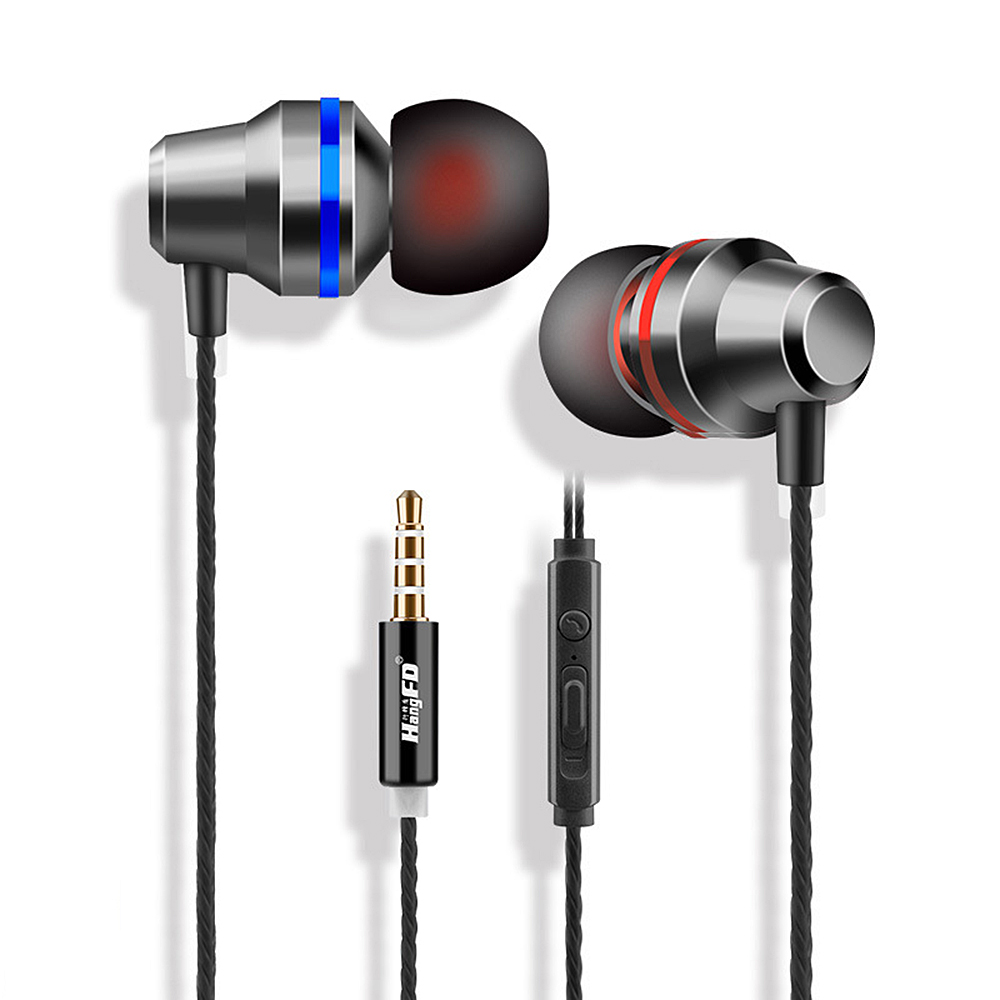 Wired Headphones Extra Bass Stereo Metal Gaming Earphones Noise ...