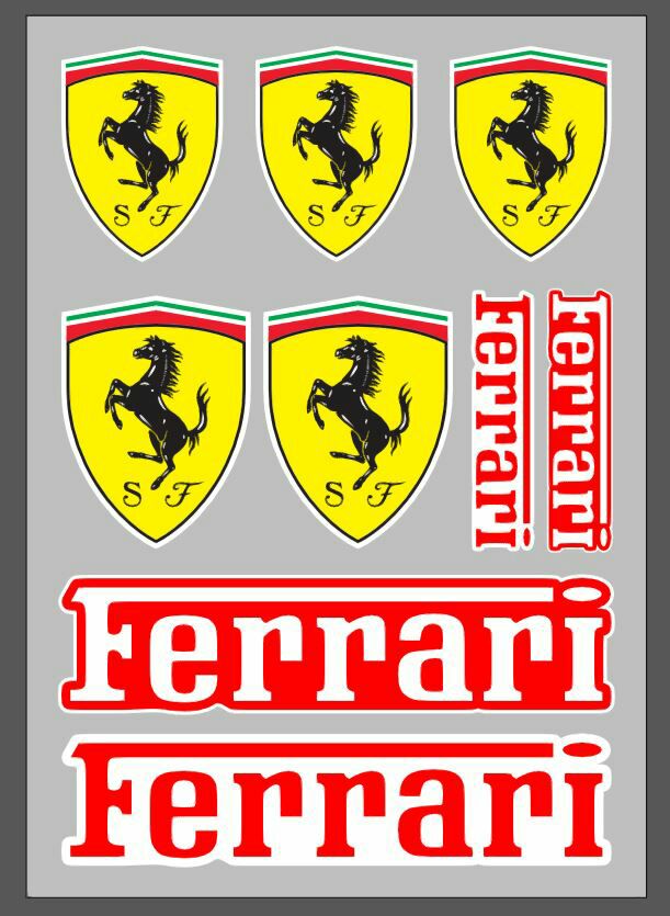 FERRARI LOGO DECAL STICKERS A4 SIZE | Lazada PH