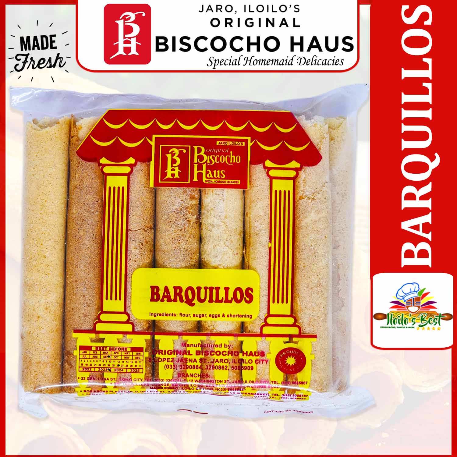 Barquillos | Biscocho Haus | 14 Rolls | Pasalubong | Delicacies Iloilo ...