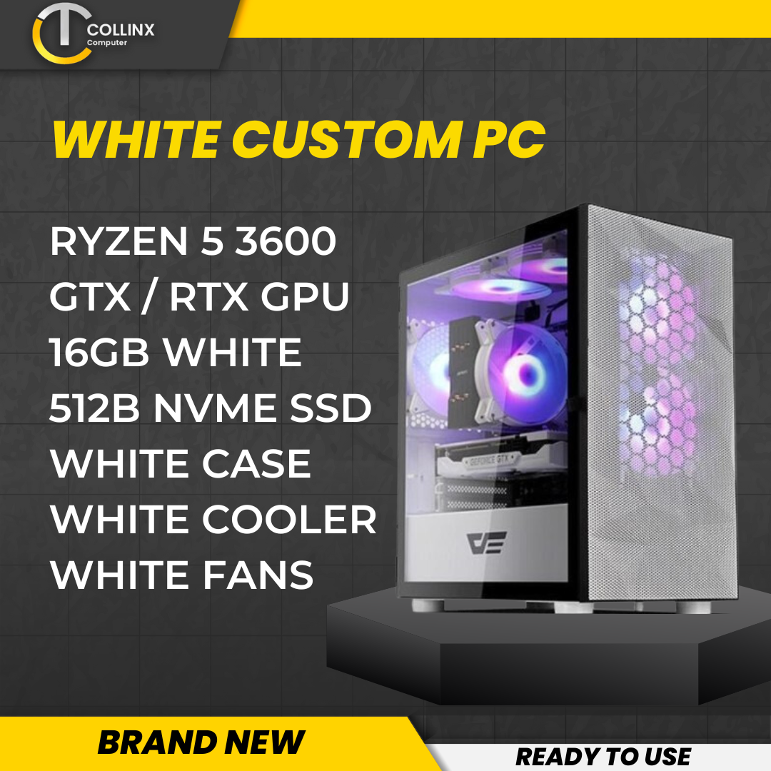 [ WHITE PC BUILD B ] AMD RYZEN 5 3600 CPU Desktop Package with GPU ...