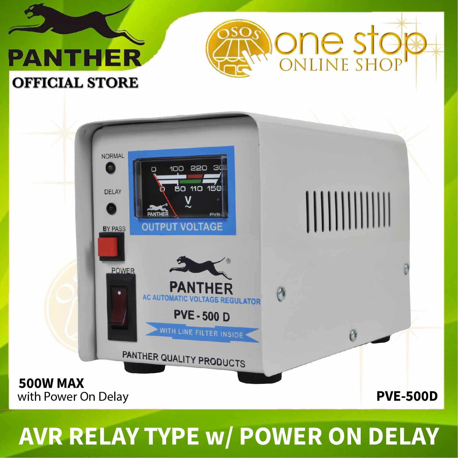 PANTHER Original 500W AVR w/ Power on Delay Automatic Voltage Regulator ...