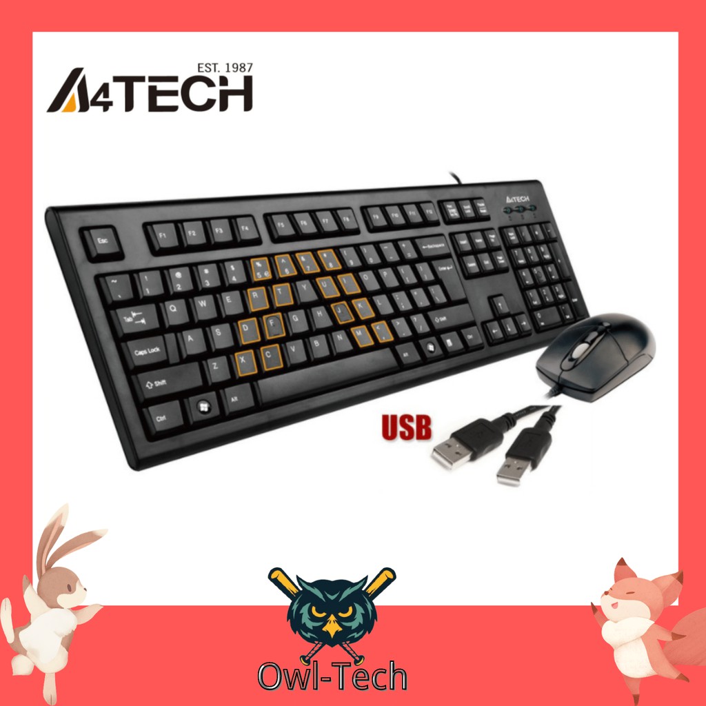 A4TECH KEYBOARD AND MOUSE COMBO BUNDLE USB TYPE (KRS-8572) | Lazada PH