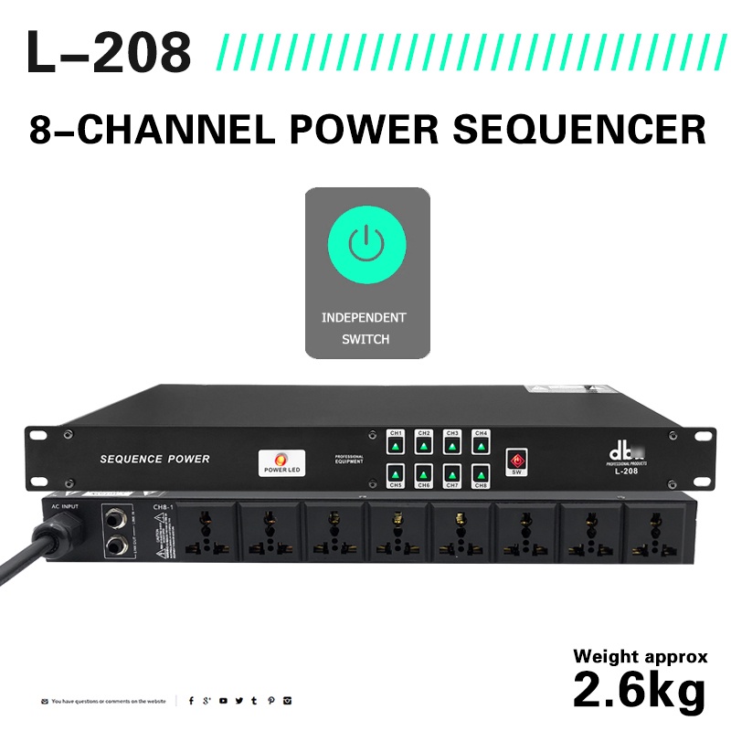 DBX L208 L210 L220 power sequencer professional 10 way switch sequence ...