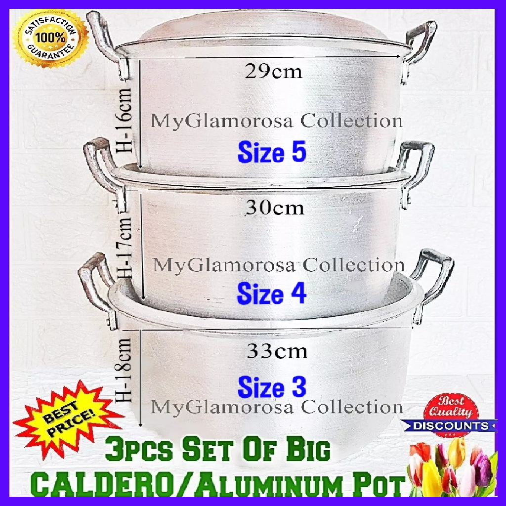 MyGlamorosa Collection 3pcs Set Of Big Aluminum Caldero/Caldero/Boiler ...