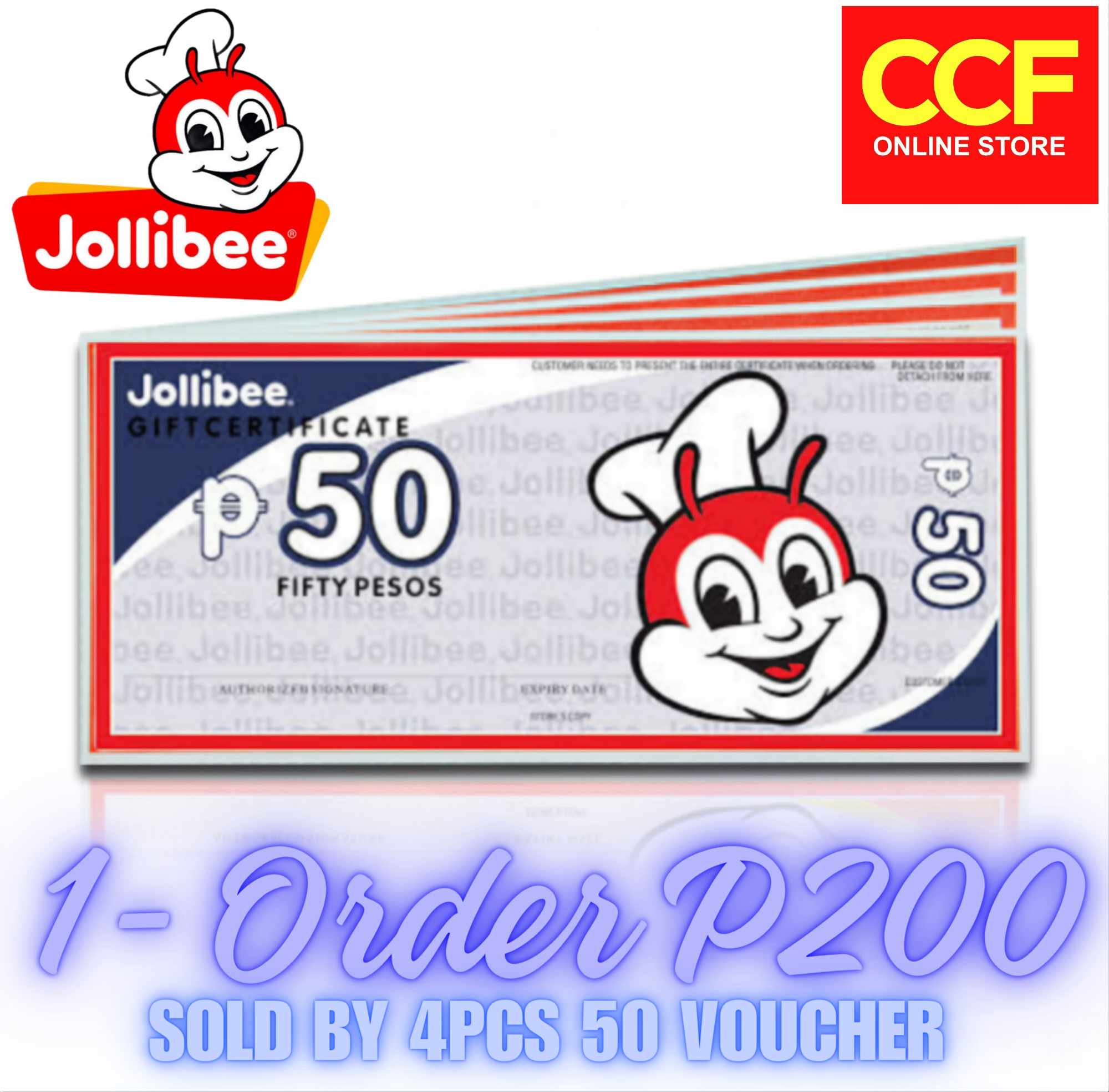 Jollibee Gift Pass Gift Card GC ( Sold by 4 pcs ₱50 = ₱200) | Lazada PH