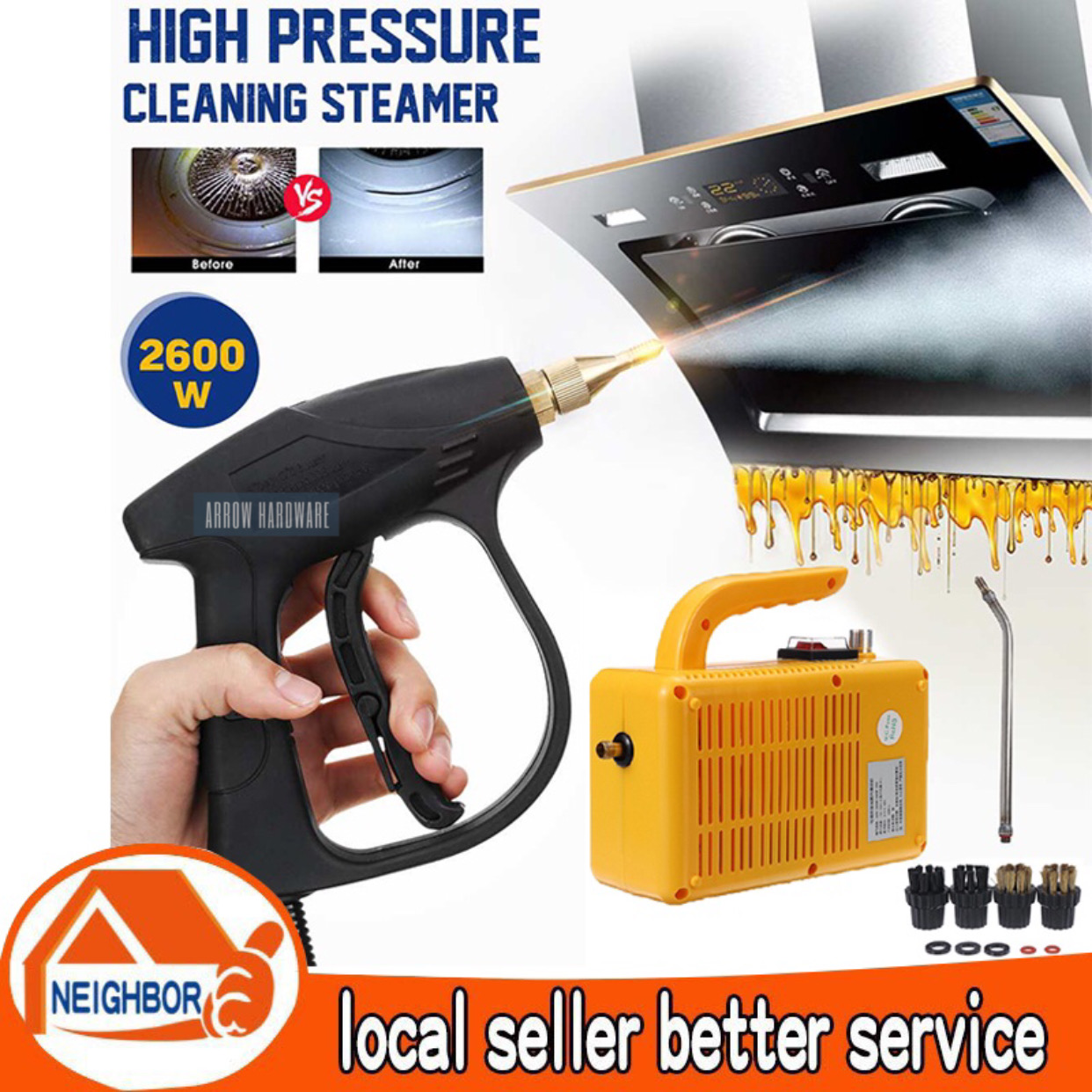 Handheld Steam Cleaner 2600W Electric Steam Cleaner Machine Kitchen ...
