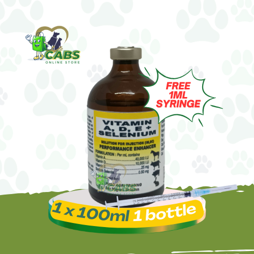 VITAMIN ADE PLUS SELENIUM | INJECTION | FOR ANIMALS | 100 ml plus 1ml ...
