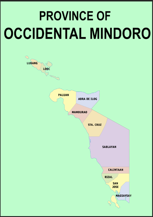 Occidental Mindoro Province Map Waterproof A4 Laminated Chart | Lazada PH