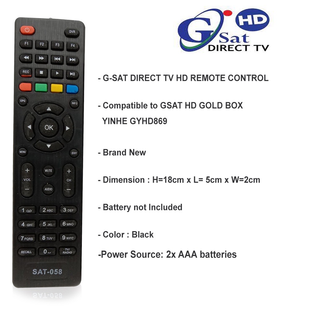 GSAT HD and Gsat Pinoy Gpinoy TV Box Remote Control | Lazada PH