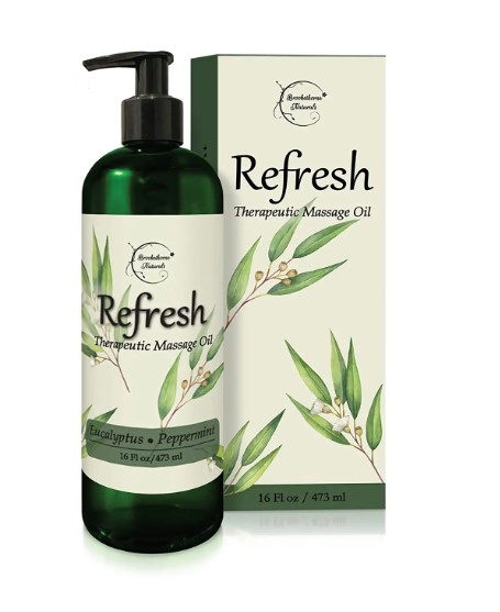 Refresh Massage Oil with Eucalyptus & Peppermint Essential Oils - Great ...