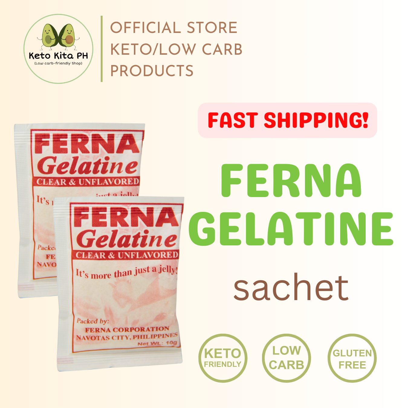 Ferna Unflavored Gelatine - Perfect for Baking (Sold per sachet only ...