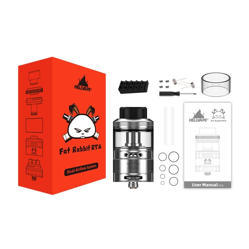 Hellvape Fat Rabbit (sub-ohm) Fat Rabbit RTA Fat Rabbit Solo Glass Tube ...