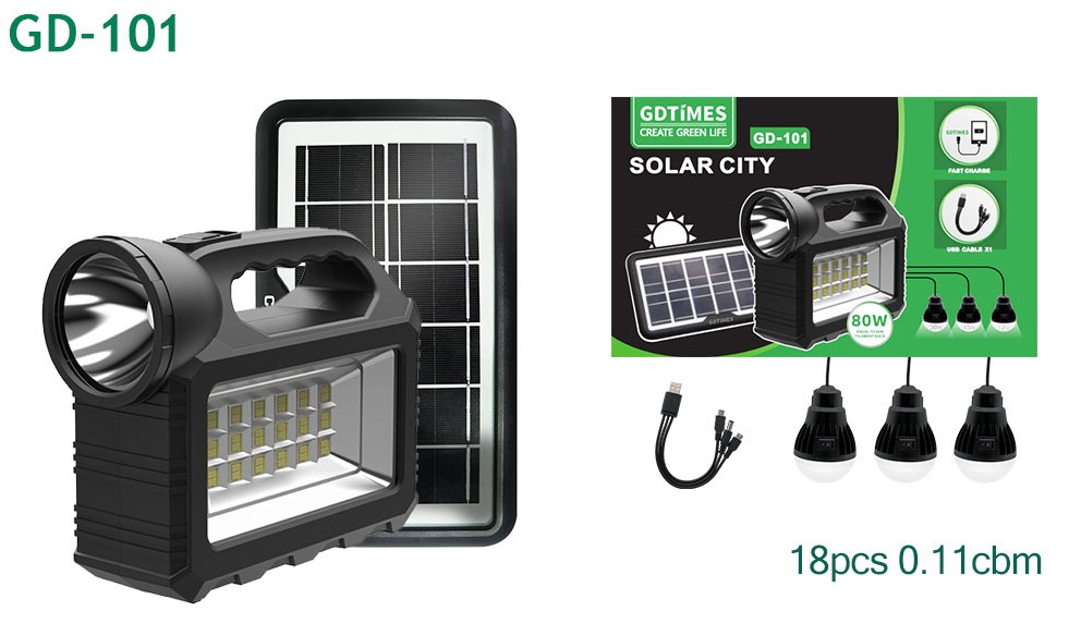Gdtimes Solar Lighting System with FM radio, Bluetooth radio, extra ...